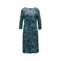 GOLDNER Damen Jerseykleid "Elastisches Jerseykleid mit modischem Druck"marine, petrol, gemustert, Gr. 52, Kleider