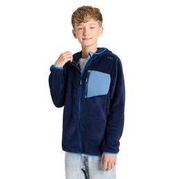 CMP Jungen Fleecejacke "KID JACKET FIX HOOD"b. blau, royal, Gr. 128, Obermaterial: 100% Polyester, Jacken