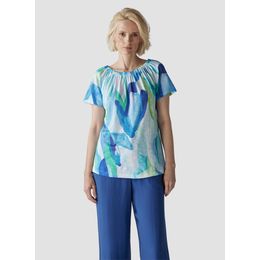 Lecomte Damen Print-Shirt "T-Shirt", blau, Gr. 36, gemustert, 50%Baumwolle 50%Modal, Shirts