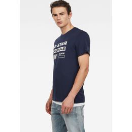 G-Star Raw G-STAR Herren Rundhalsshirt "Swando", blau, Gr. S, Single Jersey, Obermaterial: 100% Baumwolle, Shirts