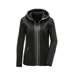 GOLDNER Damen Kurzjacke "bequeme Freizeitjacke mit Kapuze"schwarz, Gr. 46, Obermaterial: 68% Viskose CV. 27% Polyamid PA. 5% Elasthan EL., Jacken