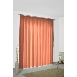 Vorhang WIRTH, B:132cm H:175cm, orange, Polyester, Wohnzimmer, Gardinen, "SUNBONE"