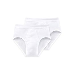 Schiesser Herren Slip "Slip ESSENTIALS 2er Pack", Gr. L, wei&szlig;, Obermaterial: 100% Baumwolle CO., Unterhosen