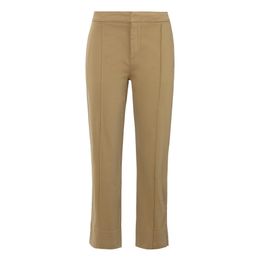 BOSS Orange Damen Chinohose "C_Teresita1-D", beige, Gr. 38, unifarben, Web, Obermaterial: 97% Baumwolle, 3% Elasthan, Hosen, mit Schlitz am Saum
