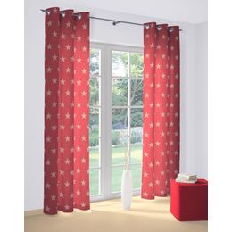 Vorhang WIRTH, B:132cm H:145cm, rot, Jacquard, Baumwolle, Polyester, Wohnzimmer, Gardinen, "FELINO"