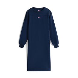Tommy Jeans Damen Sweatkleid "TJW BADGE SWEAT MIDI DRESS", blau, Gr. M, unifarben, Sweatware, Obermaterial: 100% Baumwolle, Kleider