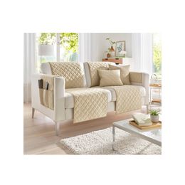 Tagesdecke, B:40cm L:60cm, beige, 100% Polyester, Tagesdecken