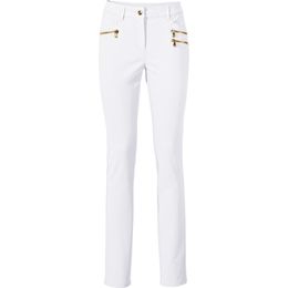 Heine Damen Stretch-Hose, wei&szlig;, Gr. 46, unifarben, 48% Baumwolle, 45% Polyester, 7% Elasthan, Miedereinsatz:15% Elasthan, 85% Polyamid, Hosen