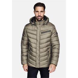 Steppjacke NEW CANADIAN, Herren, Gr. 27, grau, grün, 100% Polyester, unifarben, normal, ohne Ausschnitt, Jacken, mit Fleece-Einsatz am Innenkragen