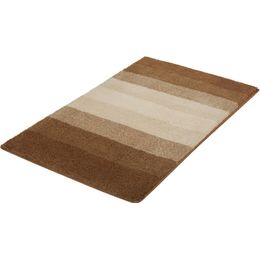 Badematte Meusch, H:23mm, beige, Kunstfaser, Badematten, "Palace, Badvorleger, Badezimmer Teppich", Badteppich, gestreift, mit Farbverlauf, waschbar