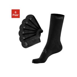 Bench. Herren Sportsocken, Gr. 39, schwarz, Baumwollmischung, unifarben, Socken, mit antibakterieller Feuchtigkeitsregulierung