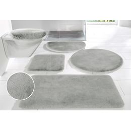Badematte my home, H:30mm, grau, Polyester, Badematten, "Rabbit Badematten, Badvorleger, Badezimmer Teppich", Kaninchenfell-Haptik, Badteppich,