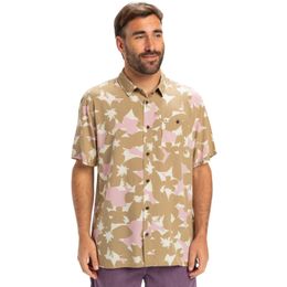 Quiksilver Herren Kurzarmhemd "Safe Paradise", grau, Gr. L, 100% Viskose, Hemden