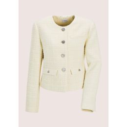 Madeleine Mode MADELEINE Damen Jerseyblazer "Blazer Eleganter Tweed-Kurzblazer mit Metallkn&ouml;pfen", wei&szlig;, Gr. 48, Obermaterial: 80% Polyester PES. 20% Wolle WO.,