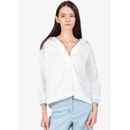 Damen Schlupfbluse, wei&szlig;, Gr. 40, Sportalm KITZB&Uuml;HEL, clean, unifarben mit Farbeinsatz, Web, Obermaterial: 97% Baumwolle, 3% Elasthan, Blusen, mit