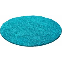 Hochflor-Teppich, H:30mm &Oslash;:120cm, blau, Ayyildiz Teppiche, Kunstfaser, Teppiche, "Life Shaggy 1500", auch in rechteckig, Wohnzimmer, Langflor, gro&szlig;e