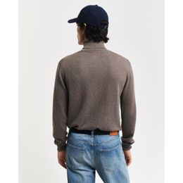 Gant Herren Strickpullover "CTN/WO ROLLNECK"schwarz hazelnut melange, Gr. L, unifarben, Strick, Obermaterial: 70% Baumwolle, 30% Wolle, Pullover, Mit