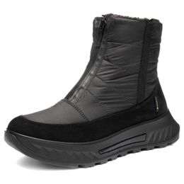 Ara Damen Winterboots "ST.MORITZ", Gr. 7,5, schwarz, Textil, Veloursleder, gesteppt, unifarben, Schuhe, Snowboots, Winterstiefel mit Frontzipper,