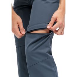 Maier Sports Damen Outdoorhose "Nata Zip Loop", blau, Gr. 36, 100% Polyester, Hosen, Damen Wanderhose, Zip-Off Funktionshose, 3 Taschen, Regular Fit