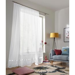 Gardine OTTO HOME, B:300cm H:170cm, wei&szlig;, Satin, Polyester, Wohnzimmer, Gardinen, "Eby", Vorhang, Fertiggardine, Store, transparent