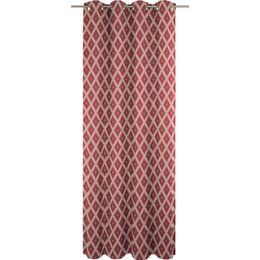 Vorhang Adam, B:145cm H:245cm, rot, Jacquard, Baumwolle (Bio-Baumwolle), Wohnzimmer, Gardinen, "Maroccan Shiraz", aus 100% Bio-Baumwolle