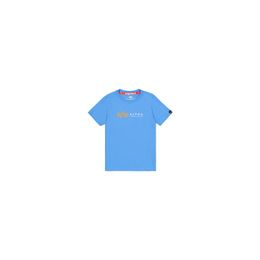 M&auml;dchen T-Shirt "Alpha Label T-Shirt K", blau, Gr. 10, Alpha Industries, Obermaterial: 100% Baumwolle, Shirts