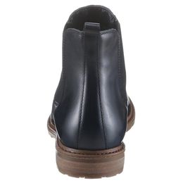 Tamaris Damen Chelseaboots, Gr. 37, blau, Leder, Schuhe, mit beidseitigem Stretcheinsatz