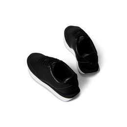 Damen Sneaker "RETRO RUNNER LACE UP LTH MG", Calvin Klein Jeans, Gr. 39, schwarz, Leder, unifarben, Schuhe, Schn&uuml;rschuh, Halbschuh, Freizeitschuh mit