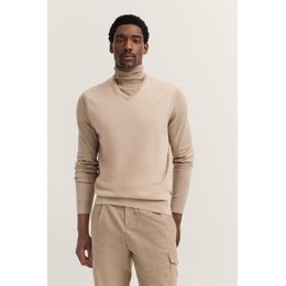 Bugatti Herren Pullunder "Regular Fit", beige, Gr. L, unifarben, 95% Baumwolle, 5% Kaschmir, Pullover, mit V-Ausschnitt aus Baumwolle-Kaschmir