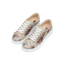 DOGO Damen Plateausneaker "Myra Low-Top Sneaker Paperflower Damen Sneaker", Gr. 36, bunt, Lederimitat, Schuhe, Handgefertigt