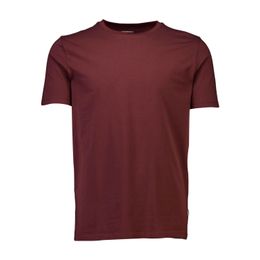 T-Shirt LINDBERGH "LINDBERGH T-shirt", Herren, Gr. L, burgundy, Obermaterial: 95% Baumwolle, 5% Elasthan, lässig geschnitten, Rundhals, Shirts