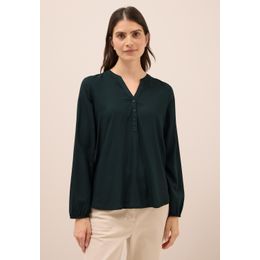 Cecil Damen Langarmbluse, gr&uuml;n, Gr. S, unifarben, Stoff, 100% Viskose, Blusen, aus softer Viskose