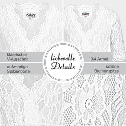 N&uuml;bler N&Uuml;BLER Damen Dirndlbluse "Dirndlbluse 3/4 Arm Laura", wei&szlig;, Gr. 36, Obermaterial: 89% Polyacryl PAN recyc.. 11% Elasthan EL., Blusen