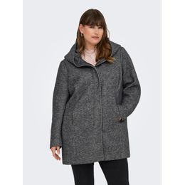 Only CARMAKOMA Damen Kurzmantel "CARSEDONA LIGHT COAT OTW NOOS", grau, Gr. L, meliert, Web, Obermaterial: 85% Polyester, 15% Baumwolle, Mäntel