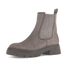 Gabor Damen Chelseaboots, Gr. 42, beige, Elastischer Einsatz, Veloursleder, unifarben, Schuhe, Blockabsatz, Businessschuh mit Best Fitting-Ausstattung