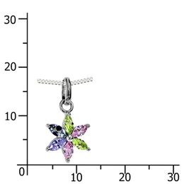 OSTSEE-SCHMUCK Damen Kette mit Anh&auml;nger "OSTSEE-SCHMUCK Kette mit Anh&auml;nger Bl&uuml;te Kette mit Anh&auml;nger Bl&uuml;te", 45cm, Silber 925 (Sterlingsilber), L: 40,