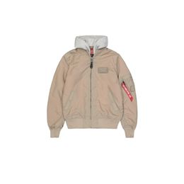 Herren Bomberjacke "MA-1 TT Hood Light", beige, Gr. M, Alpha Industries, Obermaterial: 100% Nylon, Futter: 100% Nylon, Kapuze: 75% Baumwolle, 25%