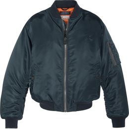 Schott NYC Herren Bomberjacke, blau, Basic, Gr. XXL, unifarben mit Farbeins&auml;tzen, Softshell, Obermaterial: 100% Nylon, Jacken, mit zus&auml;tzlichen