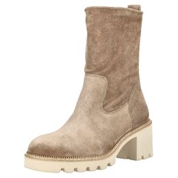 Paul Green Damen Stiefelette "Paul Green Stiefelette Veloursleder", Gr. 40, beige, Veloursleder, Schuhe