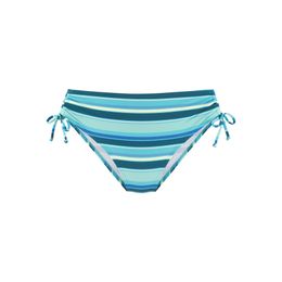s.Oliver Damen Bikini-Hose, blau, Gr. 36, gestreift, Recycling-Polyamid, Badehosen, seitlich regulierbar und mit trendigem Streifen-Design
