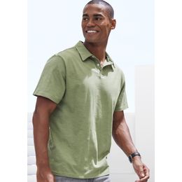 John Devin Herren Poloshirt "mit Slub-Garn Struktur", gr&uuml;n, Gr. S, meliert, Jersey, Obermaterial: 100% Baumwolle, Shirts, aus leichter,