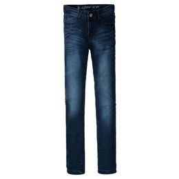 STACCATO M&auml;dchen Slim-fit-Jeans "LISA", blau, Basic, Gr. 158, Crinkleoptik, Oberstoff: 70% Baumwolle, 28% Polyester, 2% Elasthan., Jeans, Slim Fit