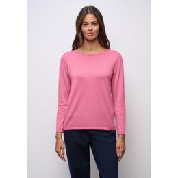Street One Damen Strickpullover, pink, Gr. 46, unifarben, Stoff, 60% Viskose, 40% Baumwolle, Pullover, mit U-Boot-Ausschnitt