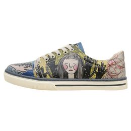 DOGO Damen Sneaker "Classic Schn&uuml;rsneaker I Was Here Damen Sneaker", Gr. 39, bunt, Lederimitat, Schuhe, Handgefertigt