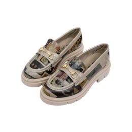 DOGO Damen Loafer "Cindy Loafer Anatolian Patterns Damen Halbschuhe", Gr. 40beige, Lederimitat, Schuhe, Handgefertigt