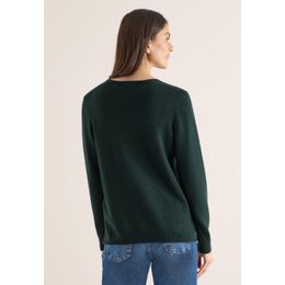 Cecil Damen Strickpullover, gr&uuml;n, Gr. L, unifarben, Web, 37% Baumwolle, 34% Polyacryl, 26% Polyester, 3% Elasthan, Pullover, aus Feinstrick