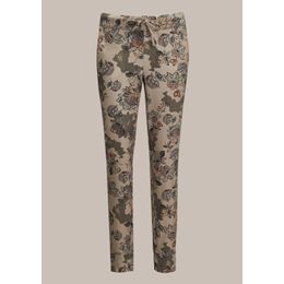 Madeleine Mode MADELEINE Damen Jogger Pants "Druckhose Hose mit Blumenmuster", bunt, Modern, Gr. 36, Obermaterial: 88% Polyamid PA. 12% Elasthan EL., Hosen