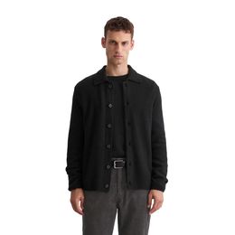 Marc O'Polo MARC O'POLO Herren Cardigan "aus weichem Schurwoll-Mix", schwarz, Gr. M, unifarben, Obermaterial: 62% Schurwolle, 20% Baumwolle, 18% Polyamid,
