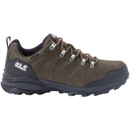 Jack Wolfskin Herren Wanderschuh "REFUGIO TEXAPORE LOW M", Gr. 40, gr&uuml;n, Leder, Textil, Schuhe, wasserdicht, Trekkingschuh