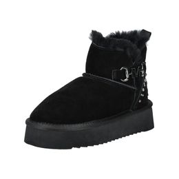 Mustang Shoes Damen Plateaustiefelette "Mustang Shoes Stiefelette Veloursleder", Gr. 41, schwarz, Veloursleder, Schuhe